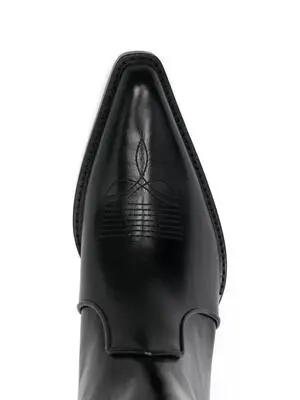 Khaite Pointed Toe Western Boots - Black