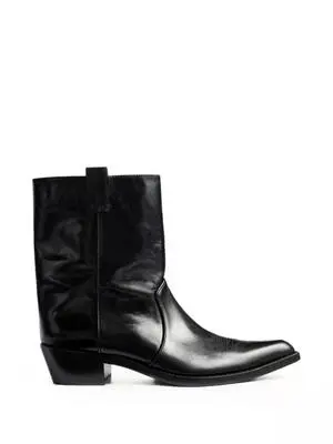 Khaite Pointed Toe Western Boots - Black