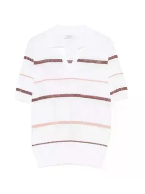 Peserico Striped Short-sleeve Top