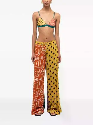 DONDE ESTEBAN Colour-block Printed Trousers