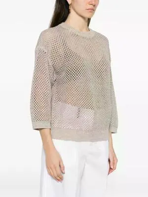 Peserico Open-knit Sweater - Neutrals