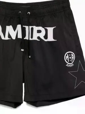 Amiri Logo-print Swim Shorts - Black