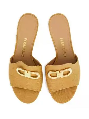 FERRAGAMO Gancini-buckle Mules With Block Heel
