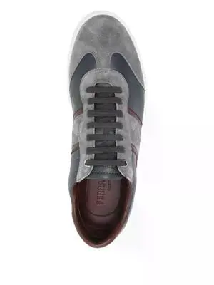 FERRAGAMO Achille 1 Striped Low-top Sneakers