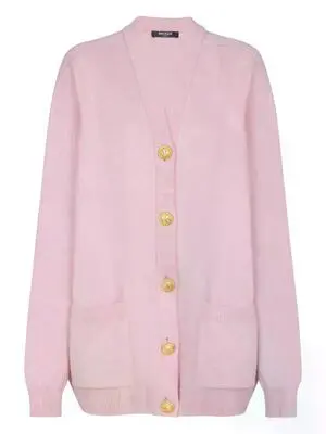 Balmain V-neck Button Cardigan - Pink