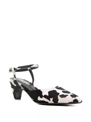 EVALUNA Animal-print Ankle-strap Pumps