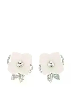Oscar De La Renta Flower-shaped Earrings - Silver