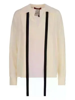 Max Mara Tie-detailed Pleated Shirt