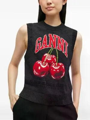 GANNI Cherry-detail Vest