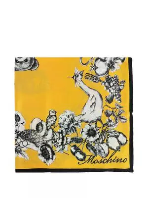 Moschino Floral-print Silk Scarf - Yellow
