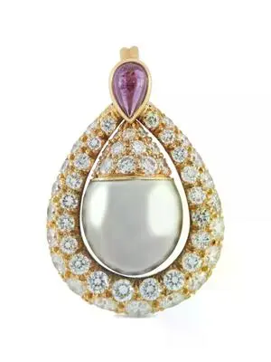 MAUBOUSSIN Diamond, Amethyst, And Pearl Pendant - Gold