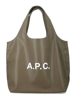 A.p.c. Ninon Tote Bag With Logo - Brown