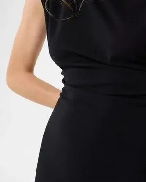 AKYN STUDIO Asymmetric Fitted Maxi Dress - Black