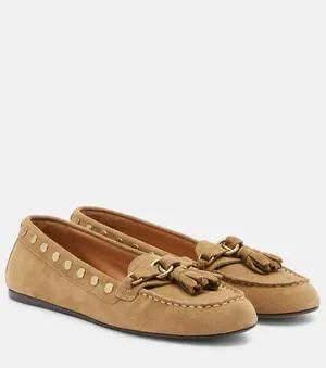 Isabel Marant Faxel Studded Suede Loafers - Beige