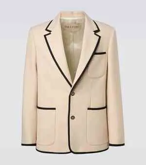 Valentino Garavani Virgin Wool Gabardine Blazer - White
