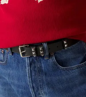 Valentino Garavani Rockstud Leather Belt - Black