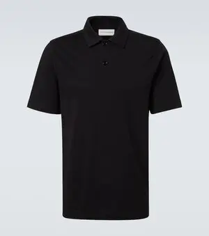 Dries Van Noten Cotton Jersey Polo Shirt - Black