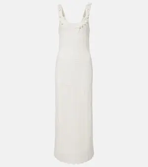 Carolina Herrera Knitted Scalloped Midi Dress