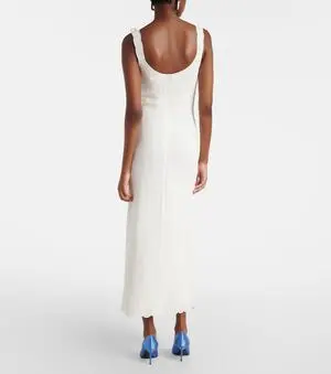 Carolina Herrera Knitted Scalloped Midi Dress