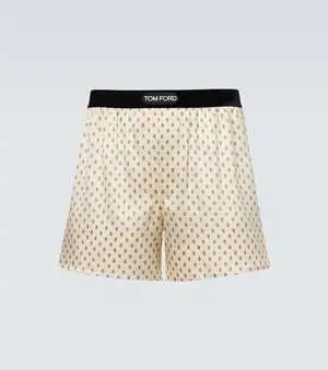 TOM FORD Paisley Silk-blend Boxers - White