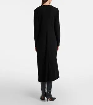 Vince Draped Wool-blend Midi Dress - Black