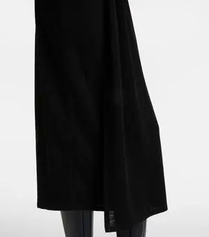 Vince Draped Wool-blend Midi Dress - Black