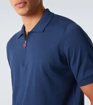 Kiton Cotton Half-zip Polo Shirt - Blue