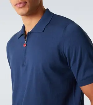 Kiton Cotton Half-zip Polo Shirt - Blue