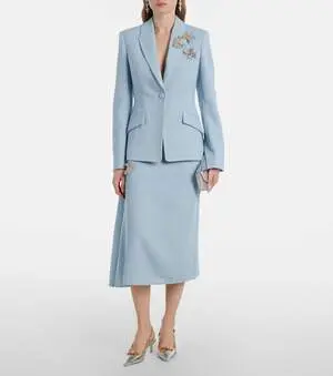 Erdem Virgin Wool Midi Skirt