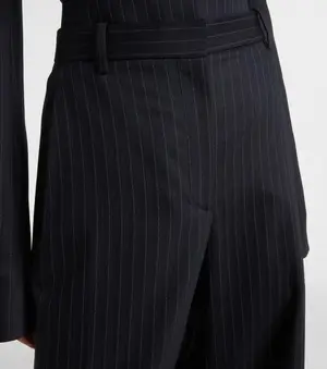 Khaite Linden Pinstripe High-rise Wide-leg Pants