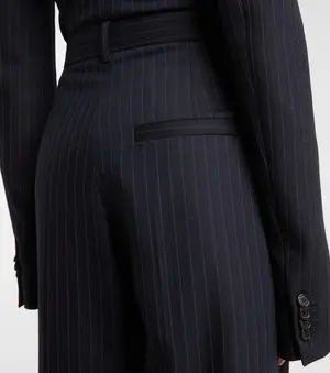 Khaite Linden Pinstripe High-rise Wide-leg Pants