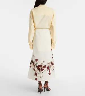 Khaite Demi Floral Midi Skirt - White