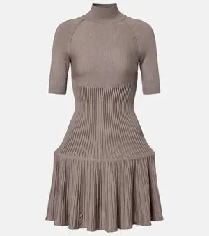 ALAÏA Alaïa Ribbed-Knit Wool-Blend Minidress