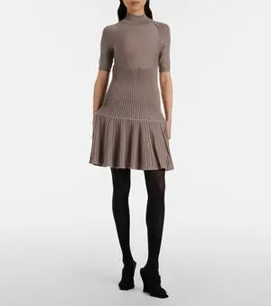 Alaïa Ribbed-knit Wool-blend Minidress