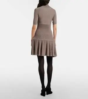 Alaïa Ribbed-knit Wool-blend Minidress