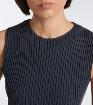 Alaïa Ribbed-knit Wool-blend Minidress - Grey