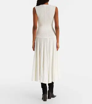 Alaïa Wool-blend Maxi Dress - White