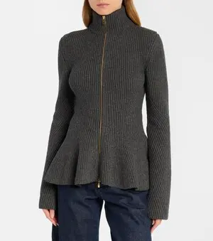 Alaïa Wool And Cashmere Cardigan - Grey