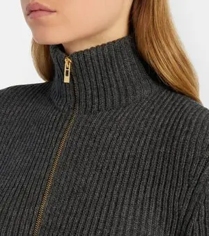Alaïa Wool And Cashmere Cardigan - Grey