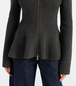Alaïa Wool And Cashmere Cardigan - Grey