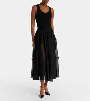 Alaïa Semi-sheer Midi Skirt