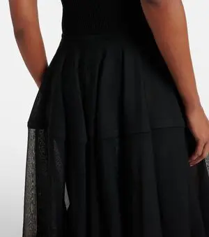 Alaïa Semi-sheer Midi Skirt