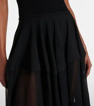 Alaïa Semi-sheer Midi Skirt