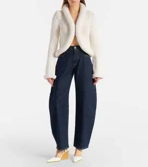 Alaïa Padded Wool-blend Cardigan