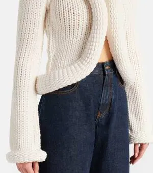 Alaïa Padded Wool-blend Cardigan