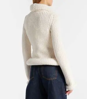 Alaïa Padded Wool-blend Cardigan