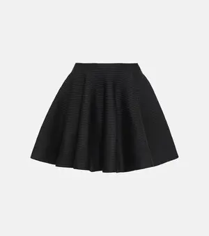 Alaïa Ribbed-knit Wool-blend Mini Skirt - Black