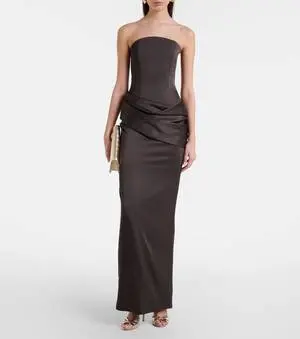 Alex Perry Draped Satin Crêpe Gown