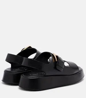 TOD'S Leather Platform Sandals