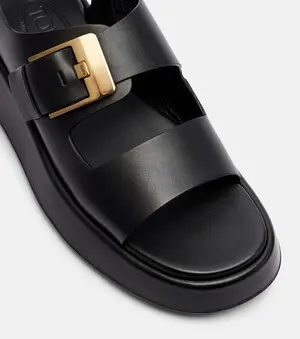 TOD'S Leather Platform Sandals